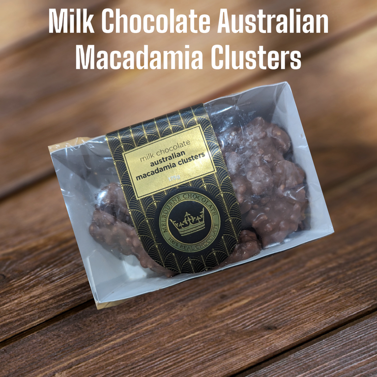 Milk Chocolate Macadamia Clusters 175g – One Stop Lolli Shop