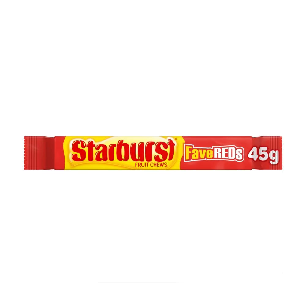 UK Starburst Stick Fave Red Chews 45g – One Stop Lolli Shop