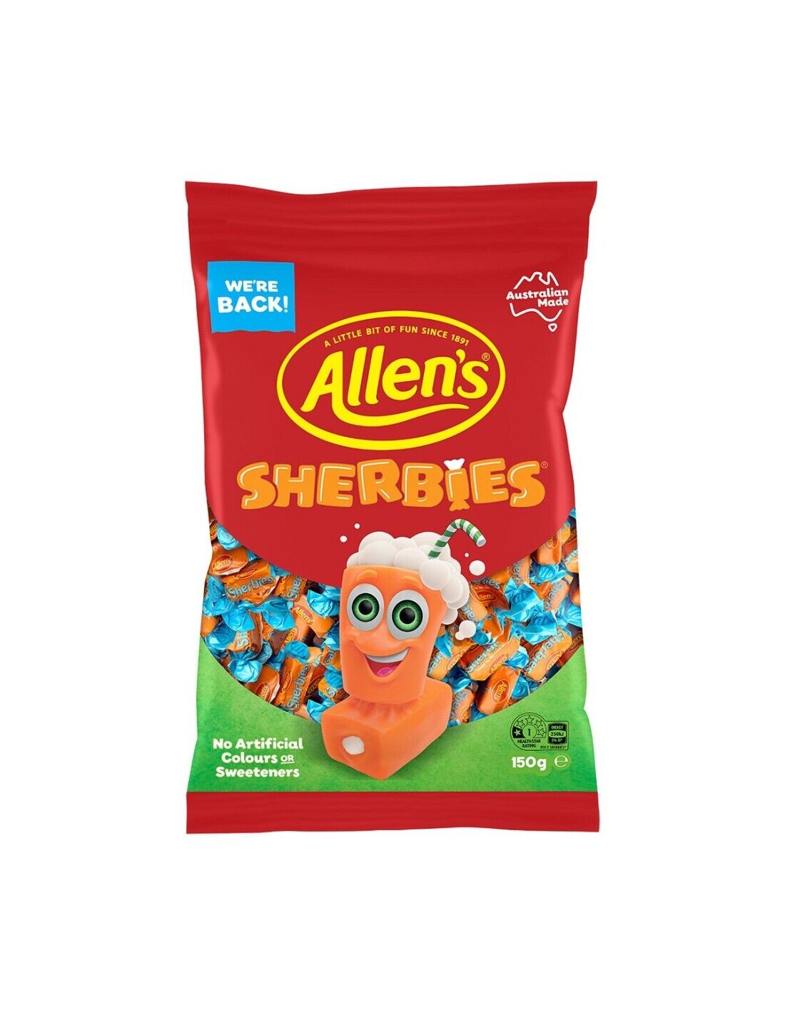 Allens Sherbies 800g Bag – One Stop Lolli Shop