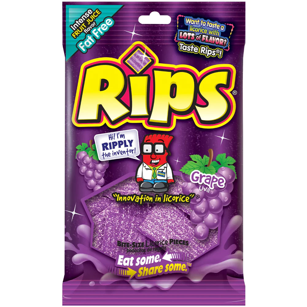 Rips Grape Licorice Bites (USA) – One Stop Lolli Shop